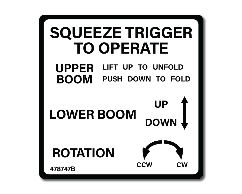 Squeeze Trigger To Operate Boom — Fast Safety Decals