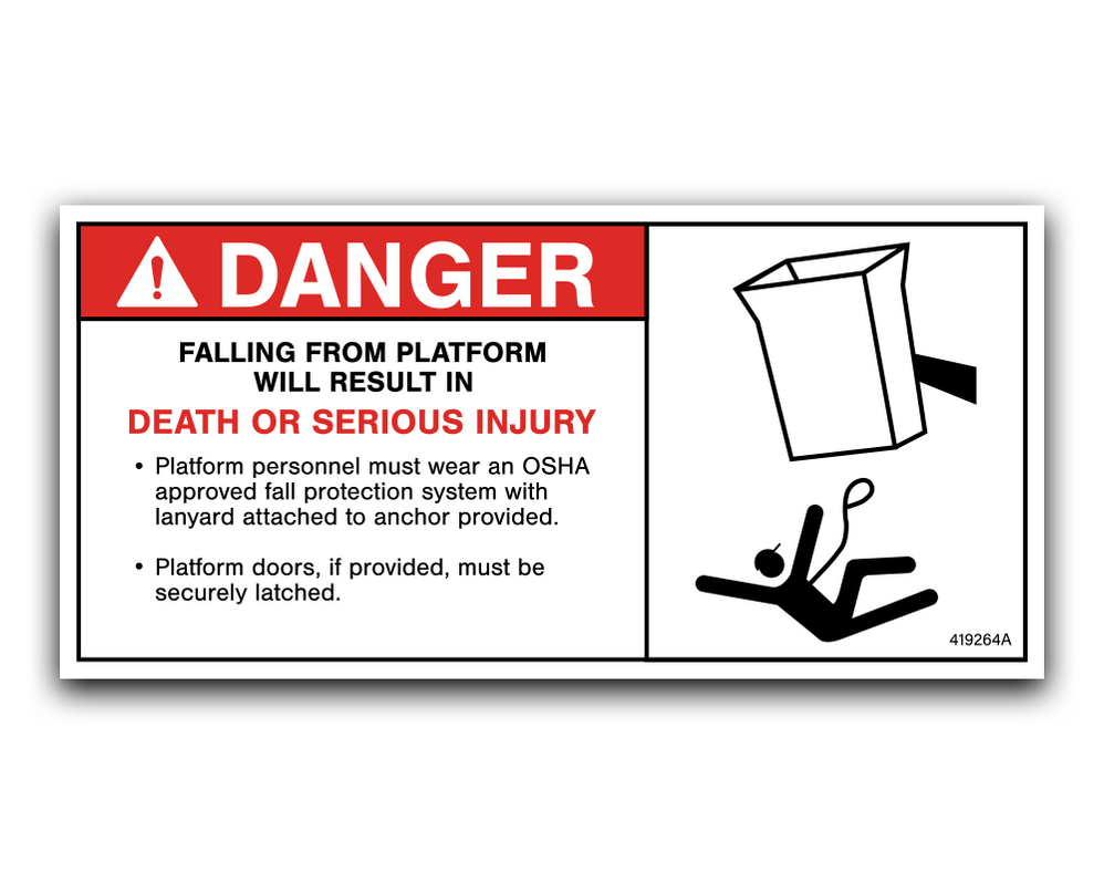 DANGER - Falling From Platform — Fast Safety Decals