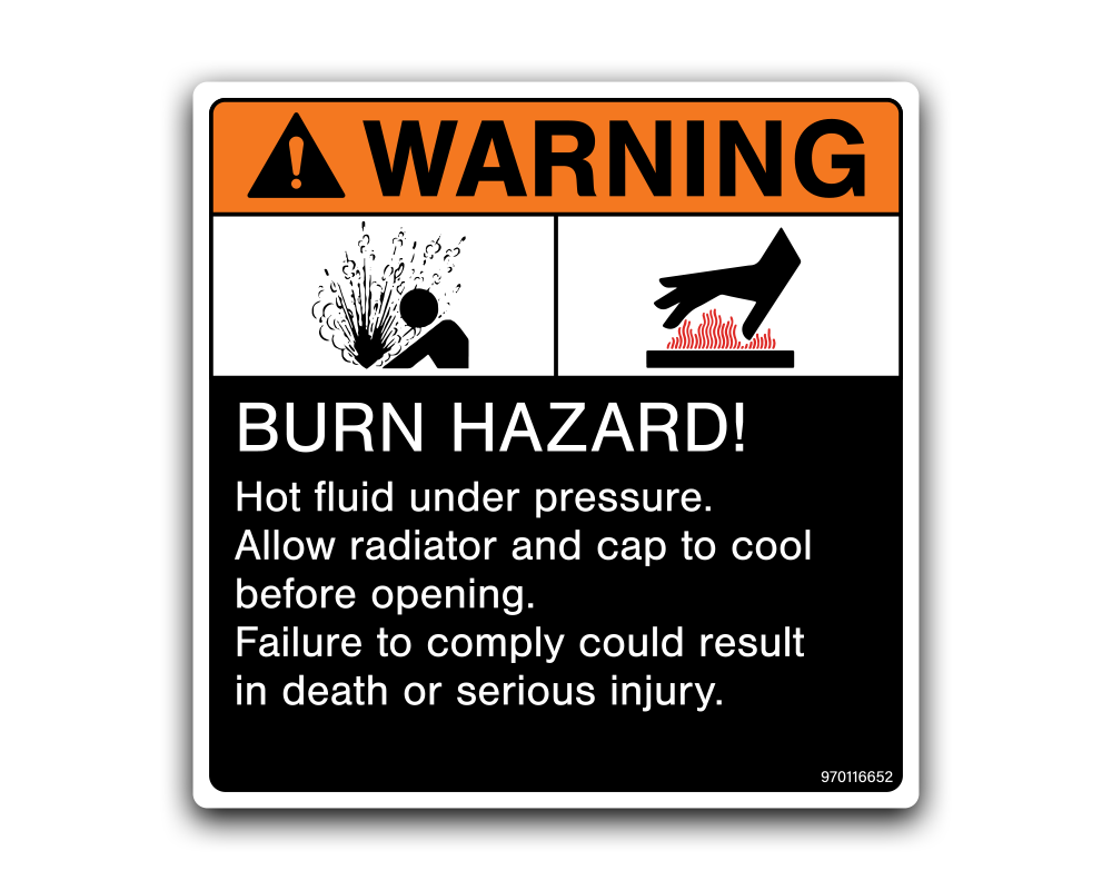 WARNING - BURN HAZARD! — Fast Safety Decals