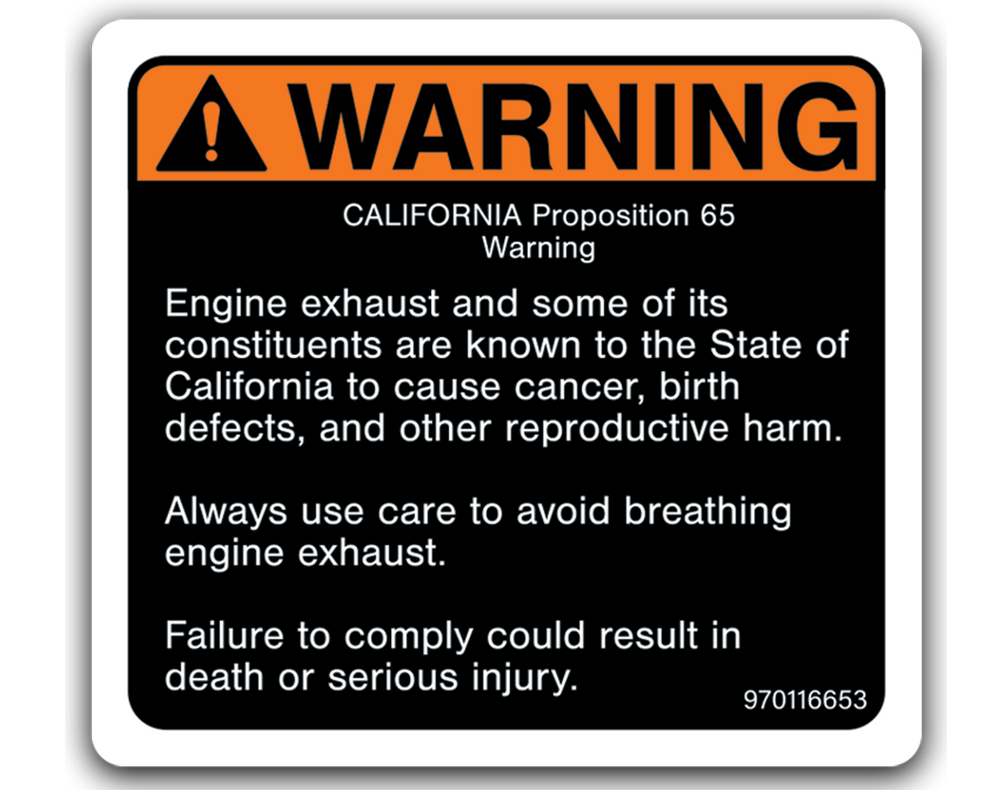 WARNING: CALIFORNIA Proposition 65 Warning — Fast Safety Decals