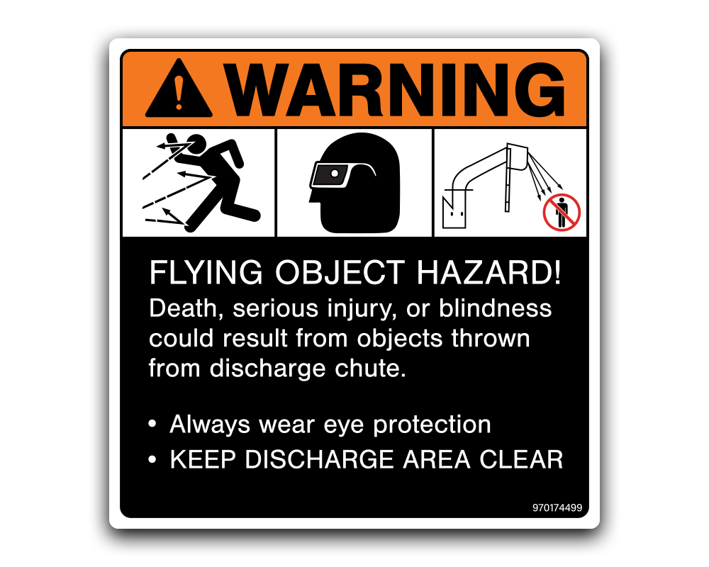 WARNING - FLYING OBJECT HAZARD! — Fast Safety Decals