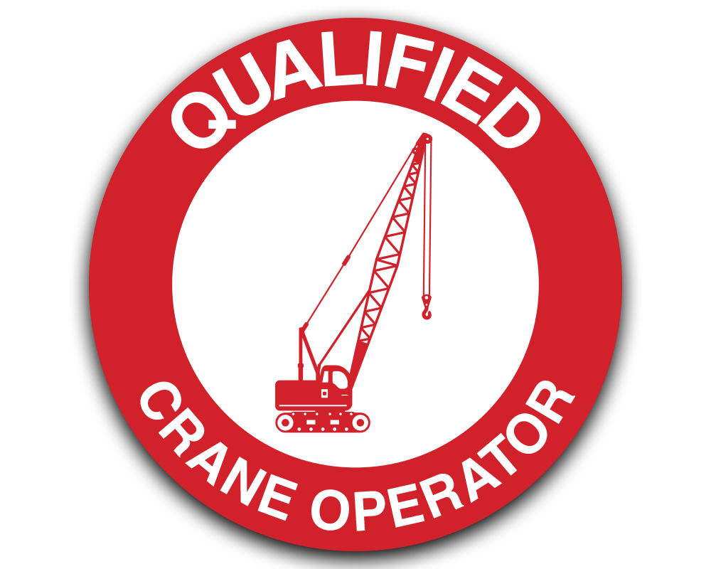 QUALIFIED CRANE OPERATOR - Hard Hat Decal — Fast Safety Decals